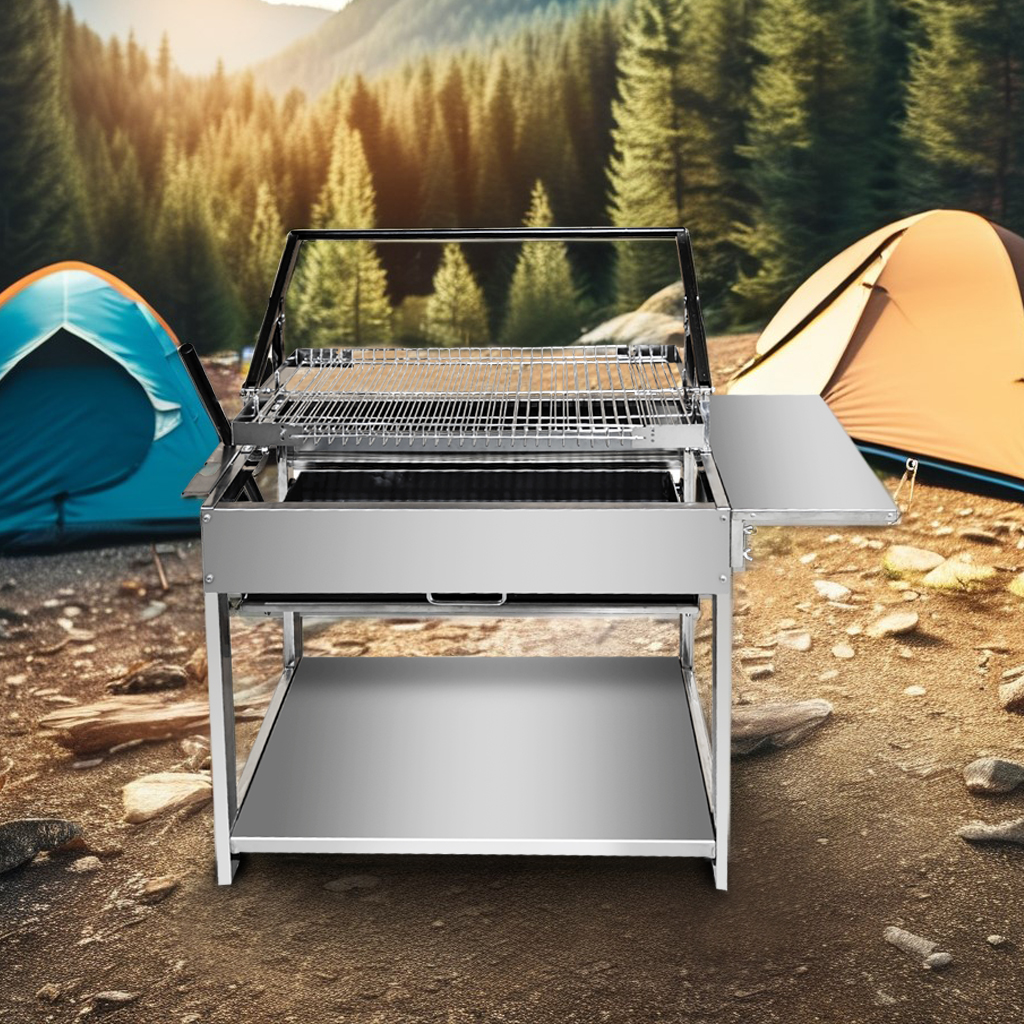 BBQ Charcoal Grill 360 Degree Rotating Portable Universal Adjustable ...